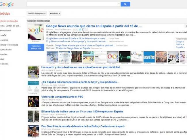 Nachrichten-Website von Google in Spanien geschlossen | 1815.ch