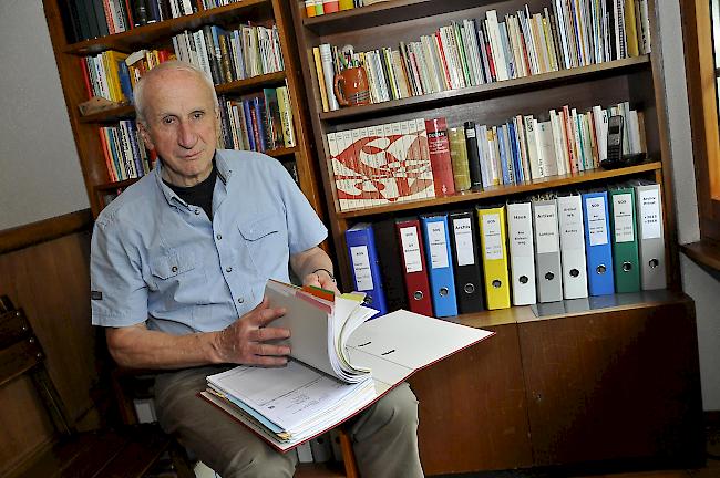 René Brunner in seinem Daheim in Baltschieder. Morgen an der GV tritt ...